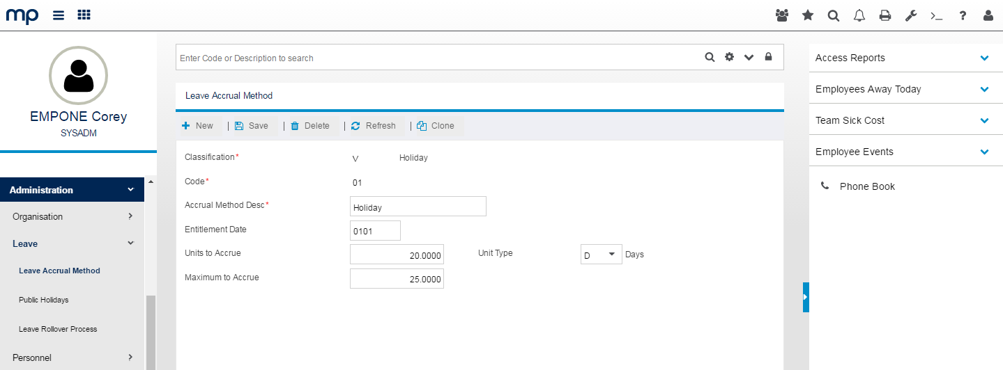Leave Accrual Method